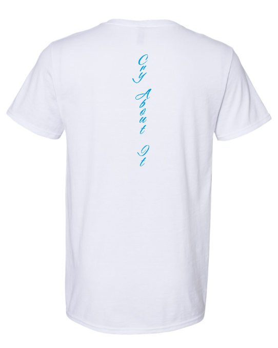 White Short Sleeve Tee Shirt (Blue Script Lettering) – Until Failure